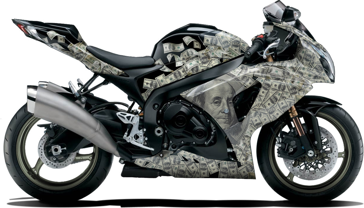 BIKESKINZ™ Motorcycle Vinyl Wrap Kit - Dolla Bills Yal Theme – Bikeskinz