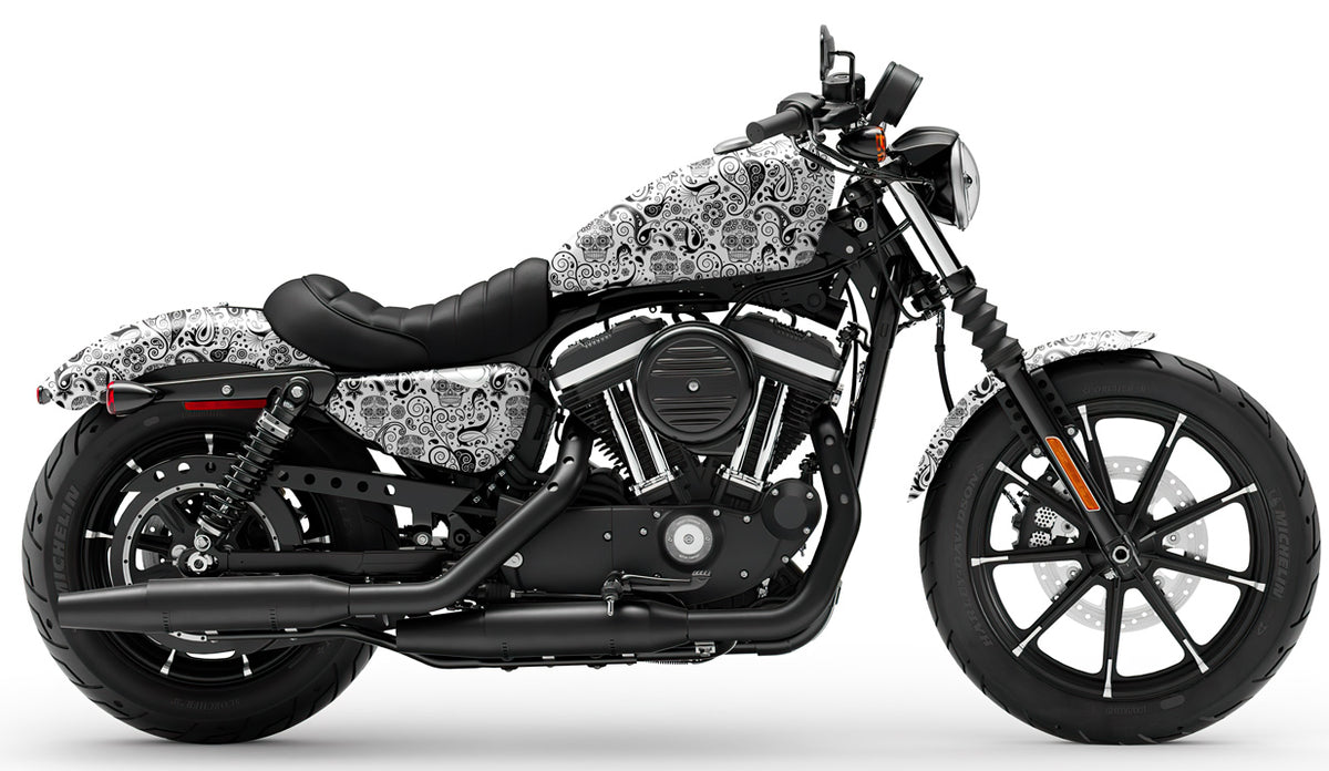 Full Motorcycle Vinyl Wrap Kit - (for Cruisers) "Death Scroll" – BIKESKINZ